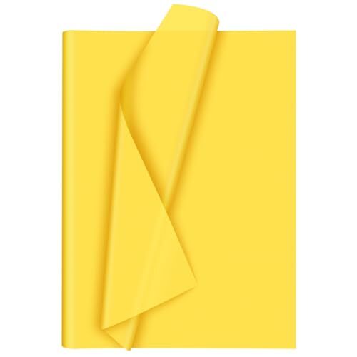 60 Sheets Yellow Tissue Paper Art Gift Wrapping Tissue Paper Bulk Gift ...