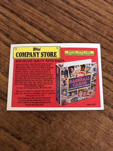 1989 Topps The Company Store Card | eBay