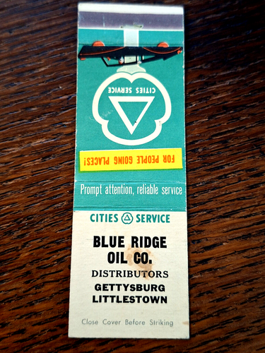 Vintage Matchbook: Cities Service Gas, Blue Ridge Oil, Gettysburg ...
