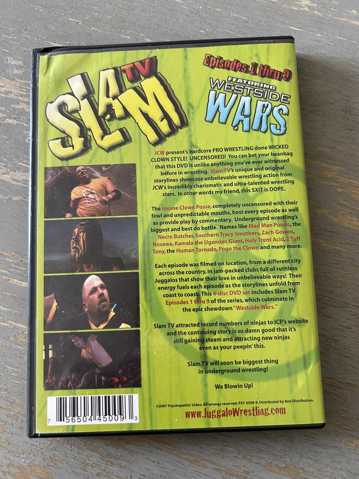 JCW Wrestling - Slam TV Episodes 1-9 DVD ICP Insane Clown Posse Juggalo ...