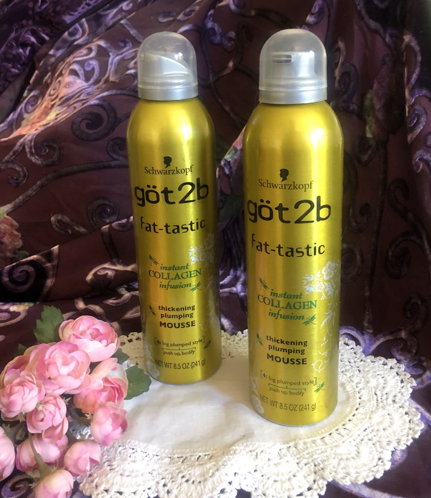 Very Rare! Set of 2 ~Got2B Fat-tastic ~ Thickening Plumping Hair Mousse ...