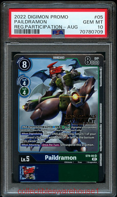 Digimon TCG Paildramon Promo Regionals Participant #05 PSA 10 | eBay