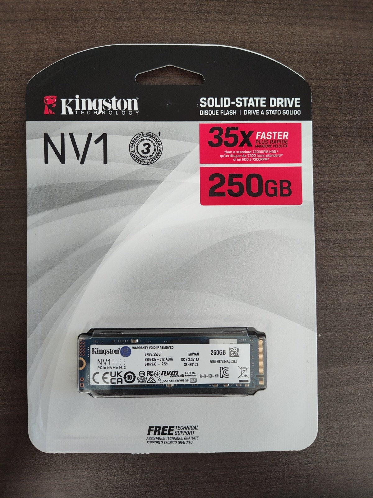Kingston NV1 250GB Internal M.2 2280 NVMe PCIe (SNVS/250G) Solid State ...