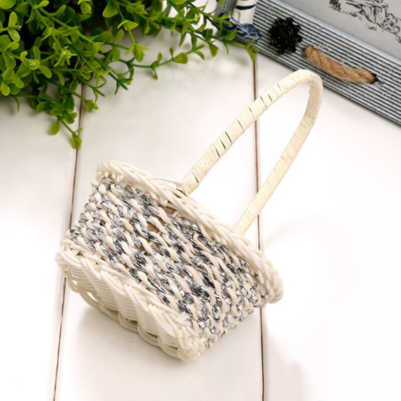 1pc Woven Flower Basket Hand-Held Basket Wedding Party Decorative Bas ...