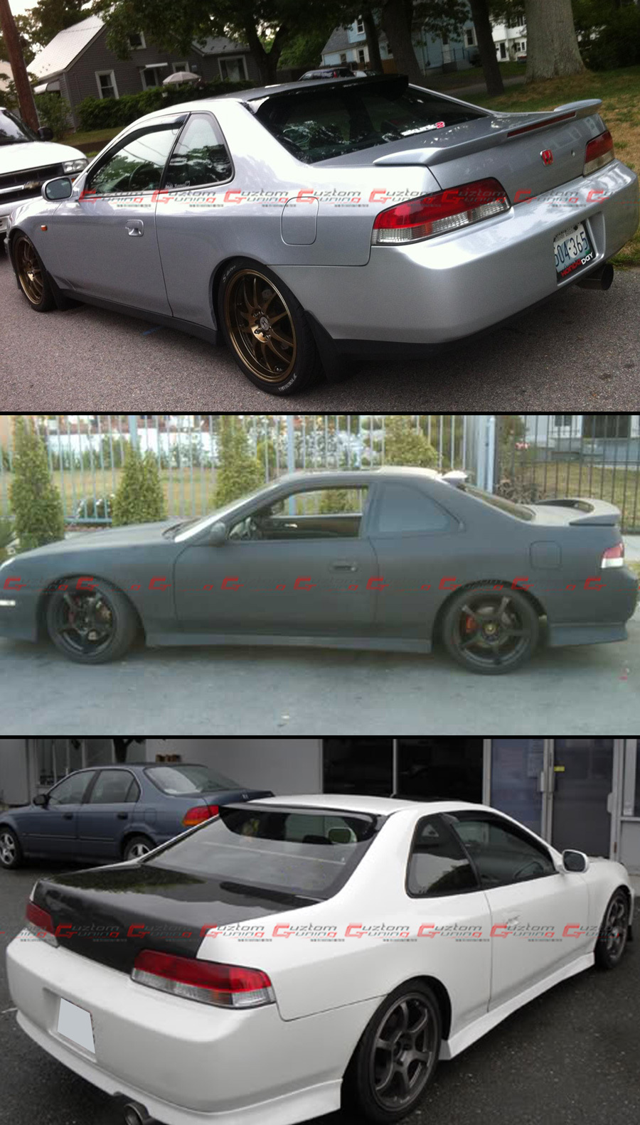 For 1997-2001 5th Gen Honda Prelude JDM Style Blk Rear Window Roof ...