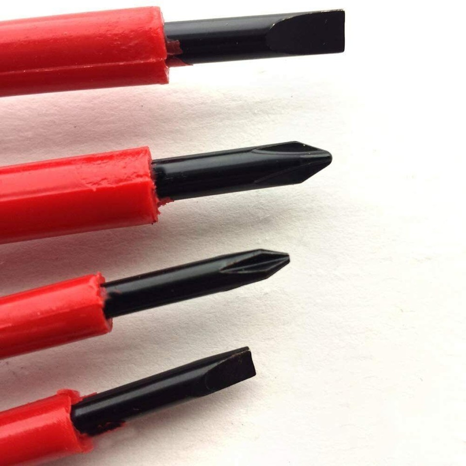 4pc Insulated Screwdriver Set | Screwdrivers Tools DIY Electrics Black ...