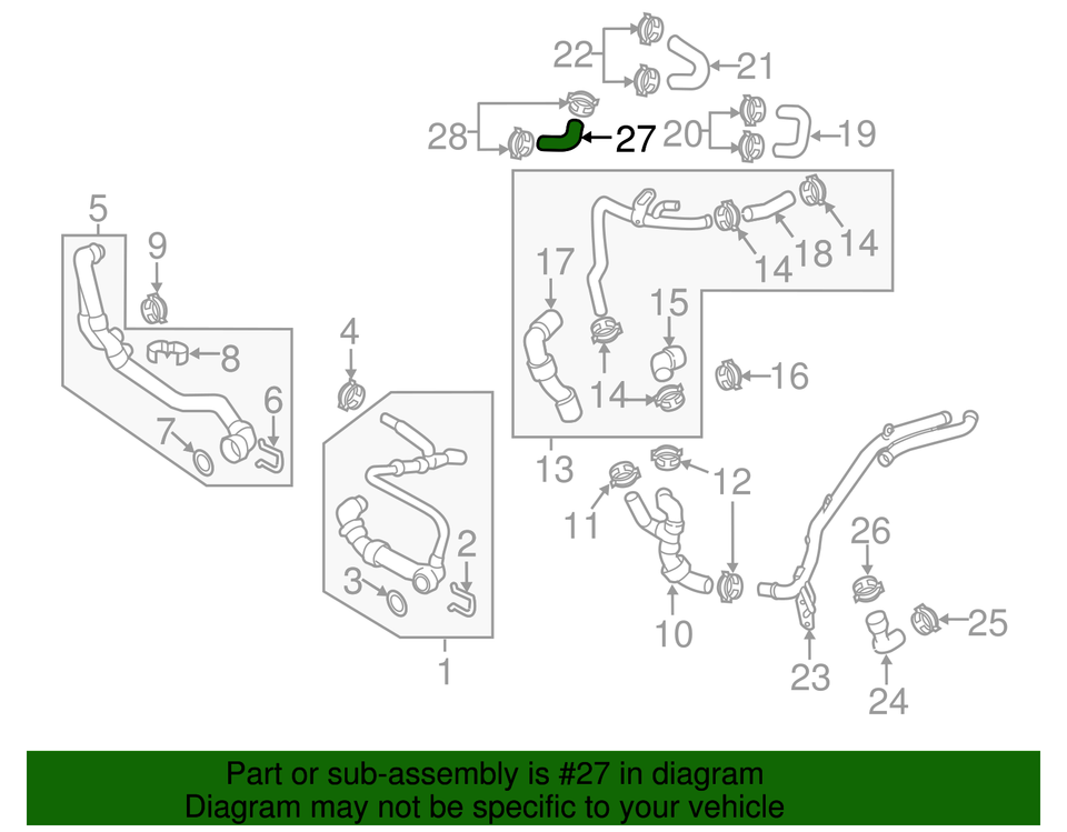 Genuine Volkswagen HVAC Heater Hose 5Q0-122-073-R | eBay