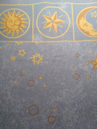 Vtg Springs Blue Celestial Queen Bedding Sheet Set Complete VGC | eBay