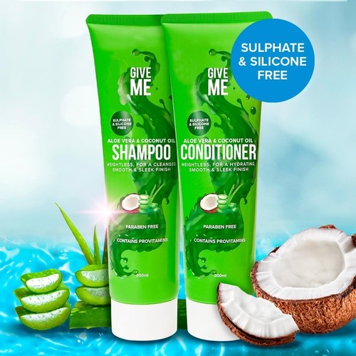 Give Me Cosmetics Aloe Vera & Coconut Oil Shampoo & Conditioner 300ml ...