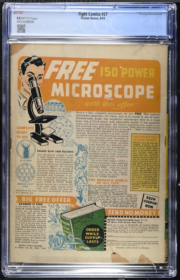 Fight Comics #27 CGC 2.5 Nick Cardy GGA Bondage Cover 1943 Golden Age | eBay