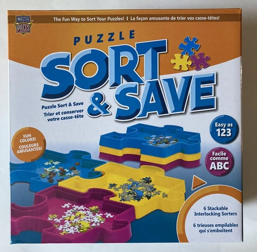MasterPieces Sort & Save Puzzle Piece 6 Stackable Interlocking Sorting ...