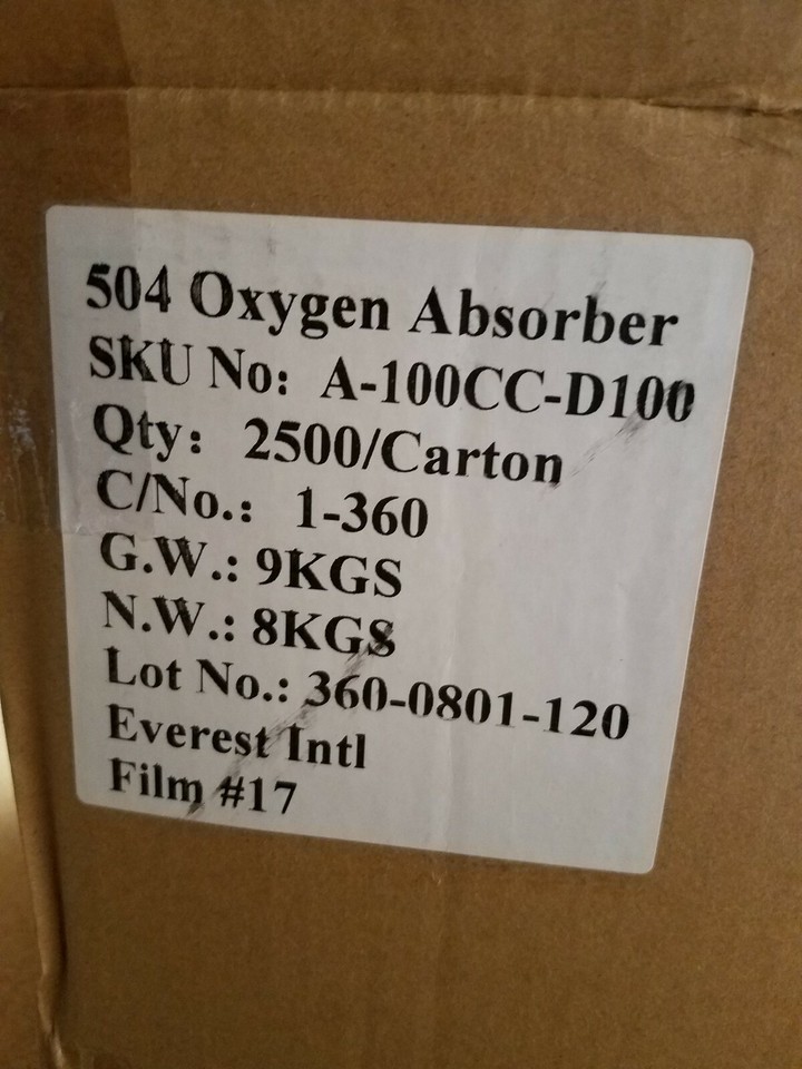 100 COUNT OXYFREE OXYGEN ABSORBER PACKETS 100cc DEHYDRATED FOOD PREPPER ...