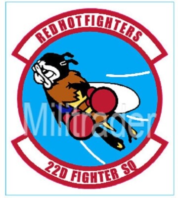 USAF 22nd Fighter Squadron 4" Vinyl Decal V-2 | eBay