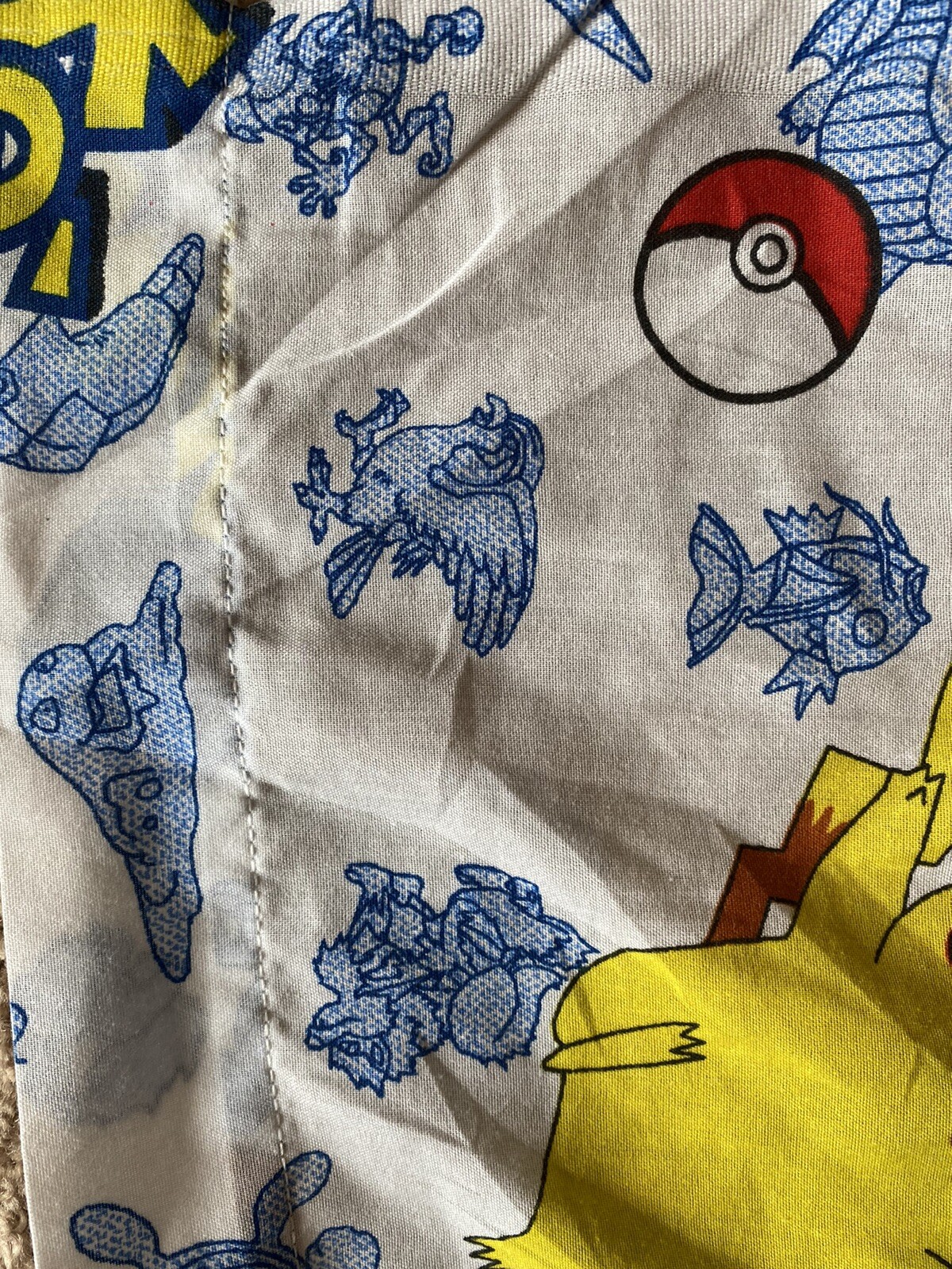 Vintage Pokemon Twin Bed Sheets Flat & Fitted Sheets Nintendo 95,96,98 ...