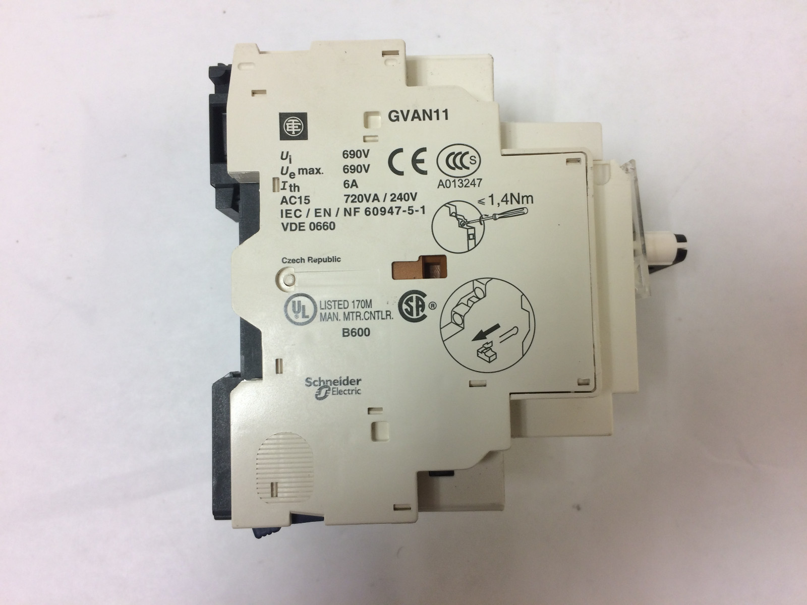 TELEMECHANIQUE GV2-P21 /17-23A MOTOR CIRCUIT BREAKER 690VAC + GVAN11 ...