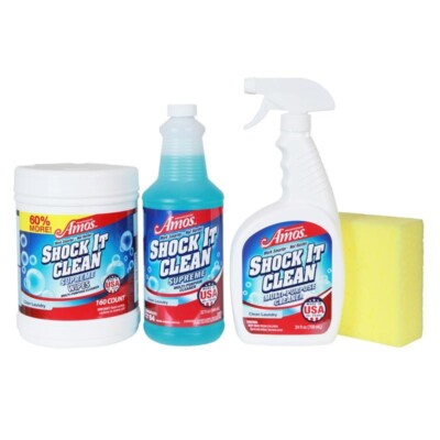 Professor Amos Shock It Clean Concentrate Kit with 160ct. Wipes -Clean ...