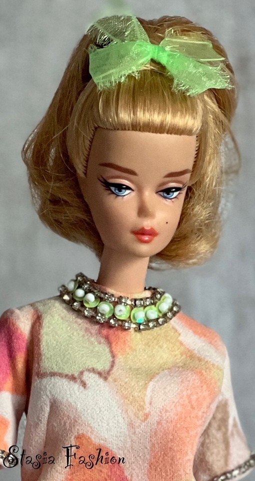 OOAK MOD Beaded Floral Dress/Shoes Poppy Parker Silkstone Barbie Misaki ...