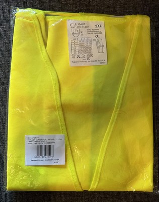 BUNZL GREENHAM Target Hi-Vis Yellow Reflective Safety Vest Size: 2XL | eBay