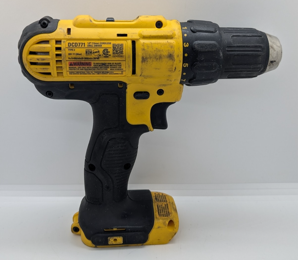 Dewalt DCD771 20V MAX Cordless Lithium-Ion 1/2" Compact Drill Driver ...