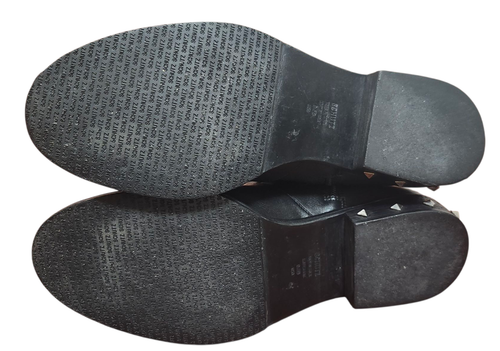 Schutz Black Leather Studded Ankle Boots Women’s 9.5B Rocker Moto ...