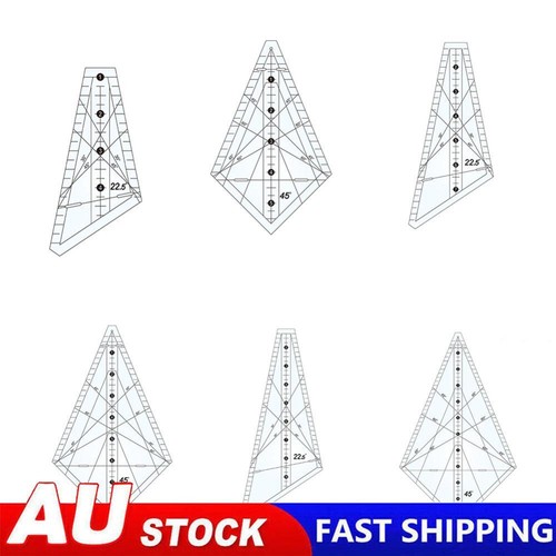Art Ruler Squedge 22.5 /45 Transparent Quilting Sew Patchwork Ruler ...