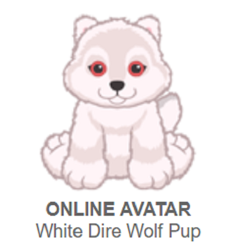 Webkinz Classic White Dire Wolf Pup *code uniquement * (~animal de ...