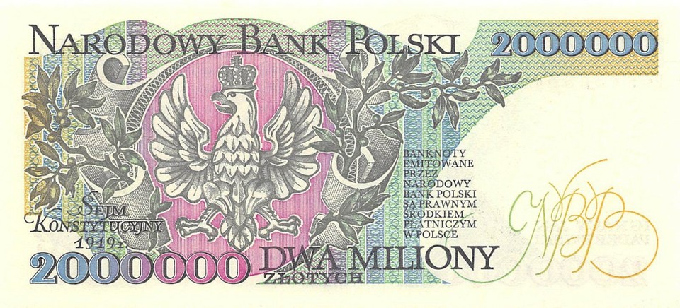 Poland 2,000,000 Złotych 14.8.1992 P 158b Series B Uncirculated ...