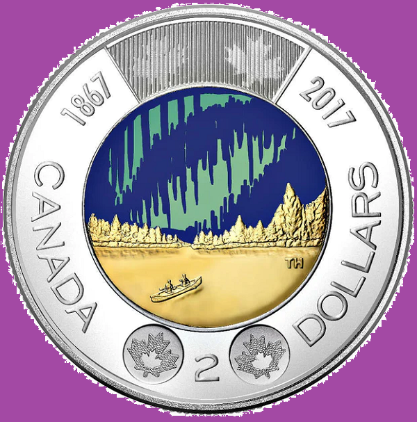 Set of 11 2017 to 2024 Canada Colored Toonie Coins i/c Glow-in-the-Dark ...