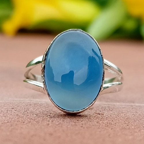 Aqua Chalcedony Gemstone 925 Sterling Silver Handmade Ring Jewelry Ring JP135 | eBay