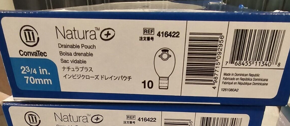 ConvaTec 416422 Natura Ostomy Drainable Pouch - 2 3/4 In. 70mm Box of ...