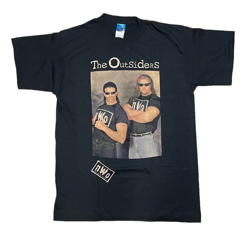 The Outsiders T-shirt L Scott Hall Kevin Nash Razor Ramon Diezel nWo ...