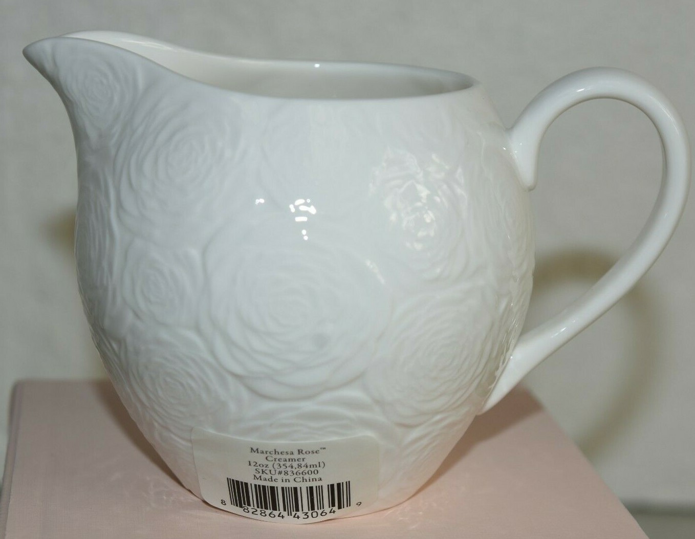 $75 NEW in BOX Lenox Marchesa ROSE CREAMER textured Roses White | eBay
