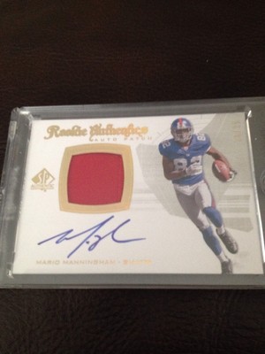 2008 Sp Authentic Rookie Mario Manningham Auto Patch /25 Giants Rare | eBay