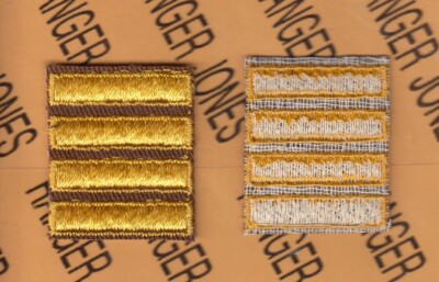 WWII Combat Overseas Service Stripes wool Gold Brown 4 Bar 24 months 1. ...