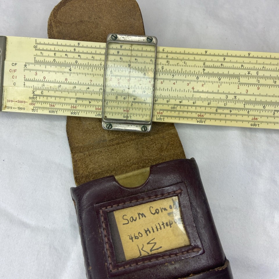 RARE Frederick Post 1460 Versalog Slide Rule Leather Case Belt Hemmi ...