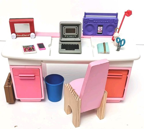Vintage 1991 Barbie/Girl Desk Set w/Accessories 7241 Tape Dispenser ...