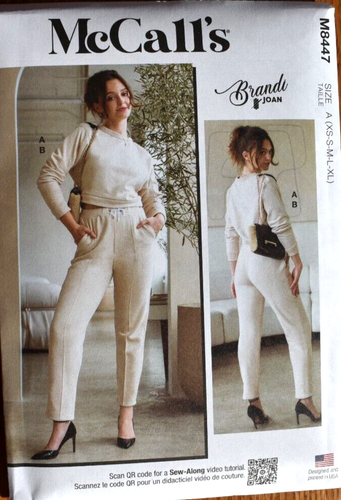 MCCALLS PATTERN 8447 TOP PANTS KNIT MISSES SIZES XSM SM MED LG XLG ...
