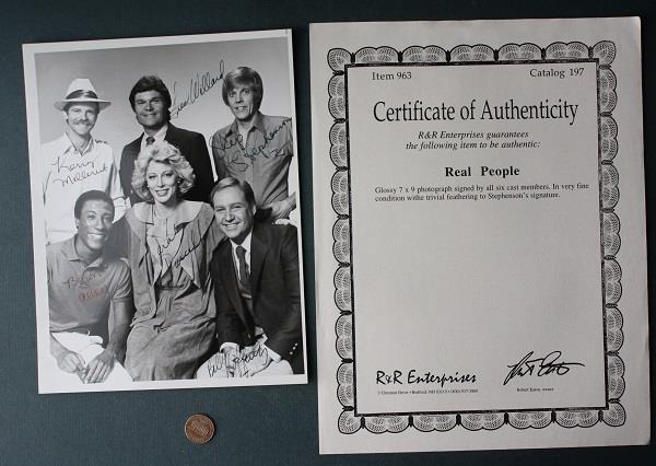 Real People TV Show signed autographed photo SIX SIGNATURES & COA Fred ...