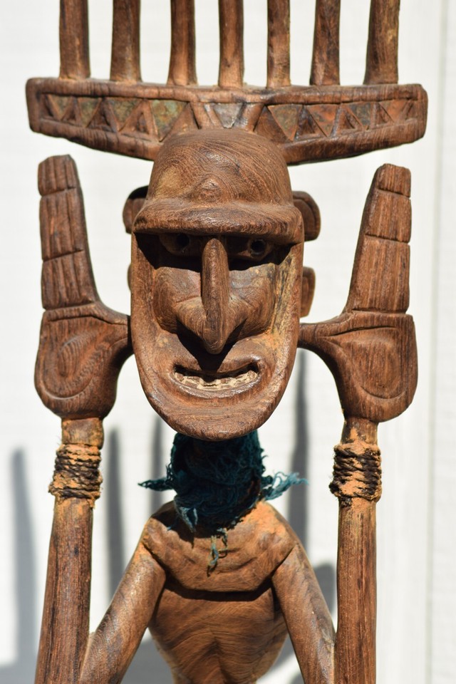 32" OCEANIC PAPA NEW GUINEA SEPIK RIVER TRIBAL WOOD CARVING STATUE ...