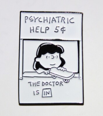 Peanuts Comic Strip Lucy at Her Psychiatric Stand Enamel Metal Pin NEW ...