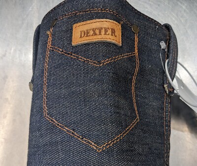VinTagE 70's DEXTER JEANS DENIM WESTERN SQUARE TOE BOOTS! cowboy ...