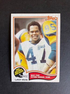 LeRoy Irvin Record Breaker 1982 Topps Football Card #3 - Los Angeles ...