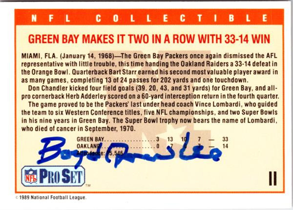 Boyd Dowler signed football card Green Bay Packers 1989 Pro Set Super ...