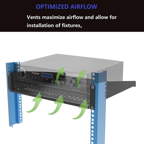 2U Vented Server Rack Shelf- Deep Adjustable Universal Rack Mount ...