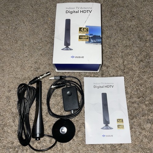Wave Max Indoor TV Antenna 4K Ultra HD Signal Booster No Subscriptions ...