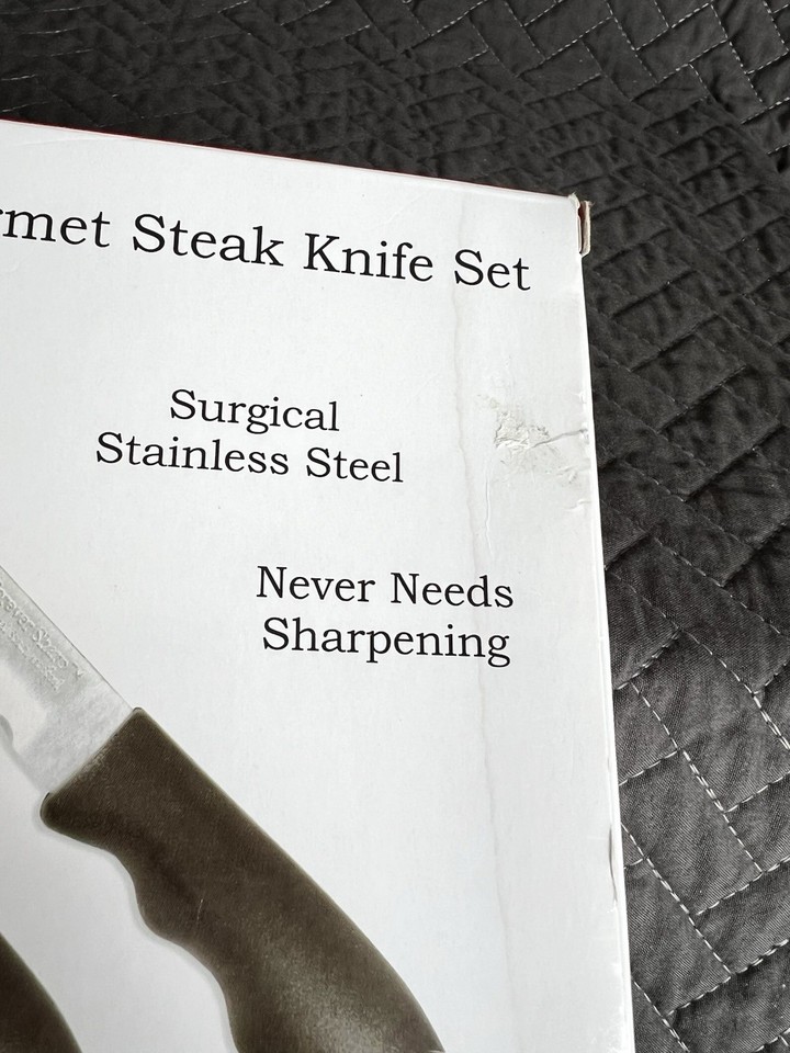 Forever Sharp 4 Piece Gourmet Steak Knife Set Kitchen Flatware Utensils New | eBay