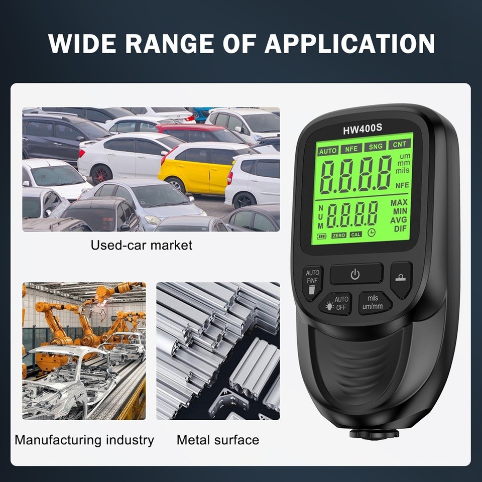 Digital Car Paint Thickness HW400S Coating Thickness Meter ...
