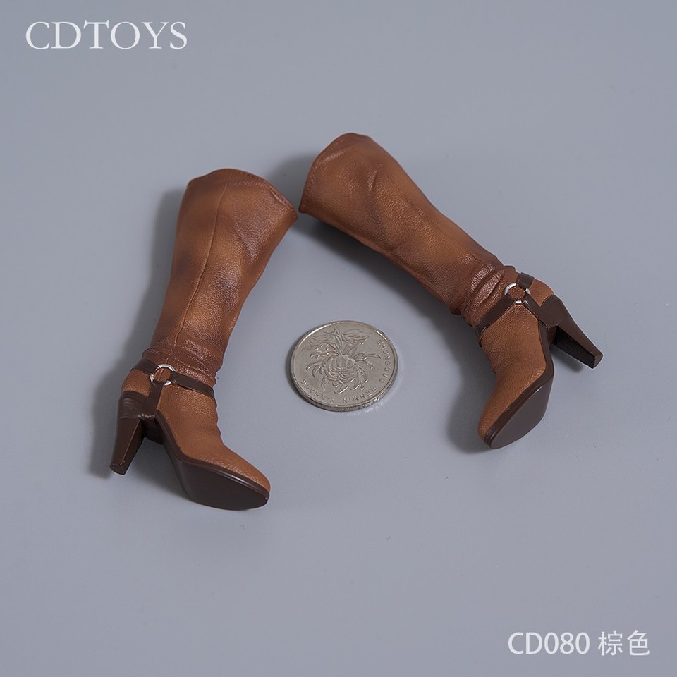 NEW 1/6 scale BROWN boots for 12" Female figure worldbox Phicen Hot ...