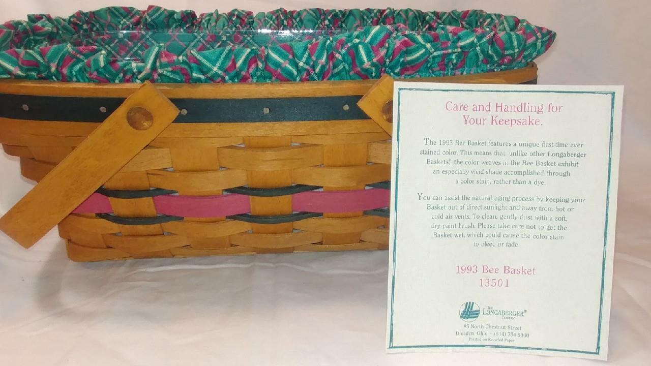 Longaberger 1993 Bee Basket 9 Sibling Signatures Lanam Divider EUC ...