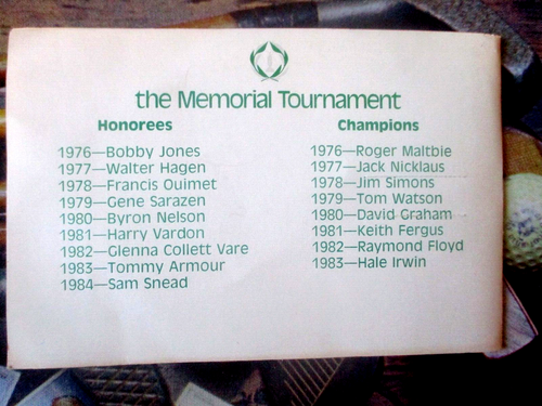 vtg - Golf Scorecard - MUIRFIELD VILLAGE GOLF CLUB gc - The Memorial ...